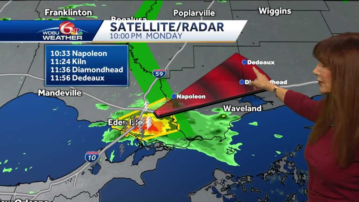 Small hail was reported in storm near Slidell