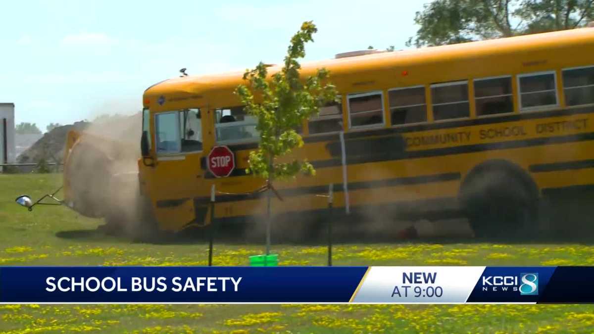 Safety test bus crash shows results of students not wearing seat-belts