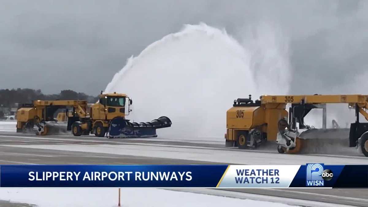 Fleet of massive plows tackle snow at MKE airport
