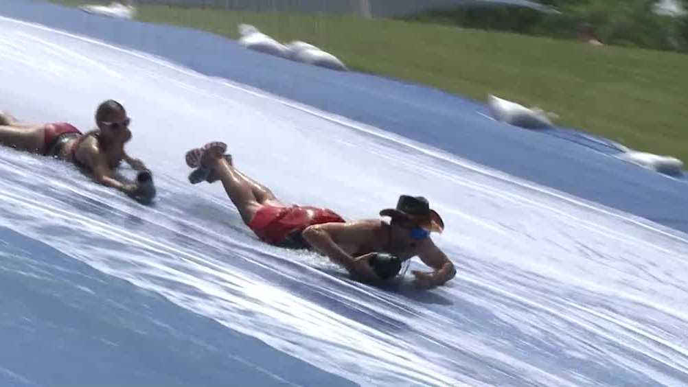 Des Moines Fire Department creates giant Slip-N-Slide
