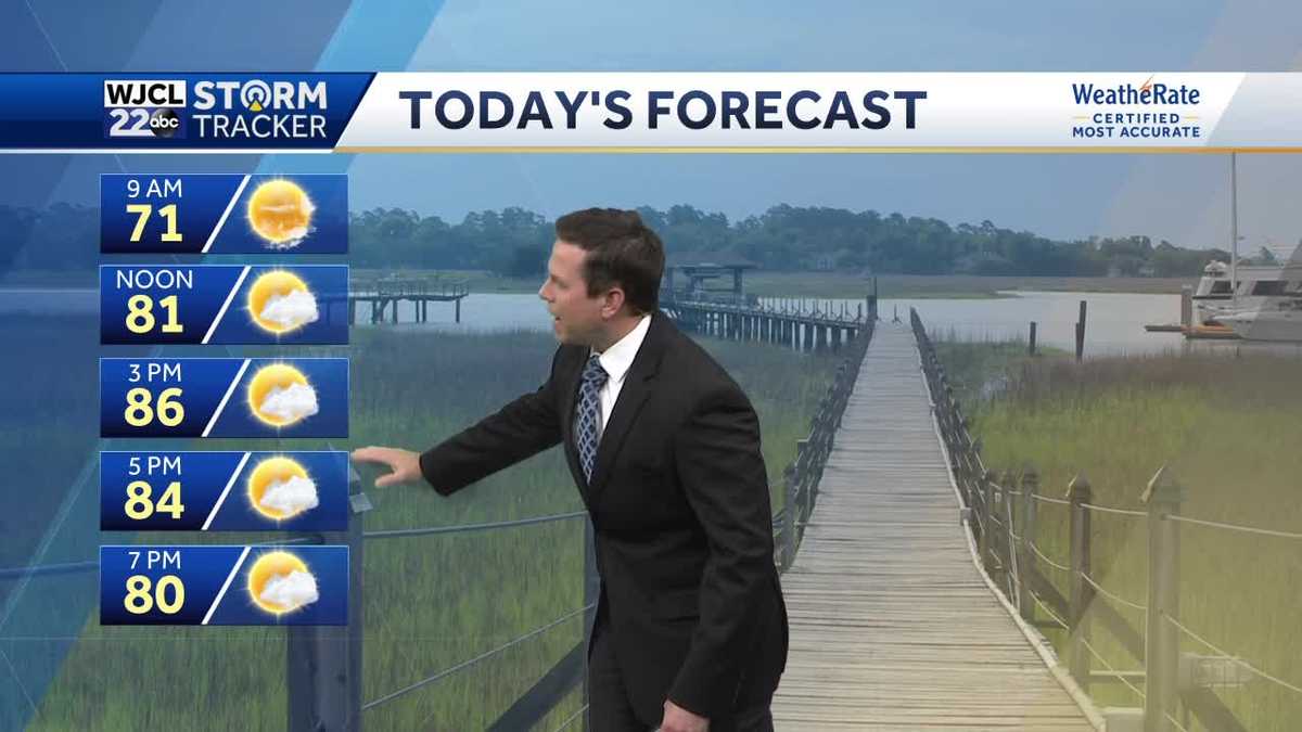 Lots of sun this afternoon. Tropical Storm Fiona latest track
