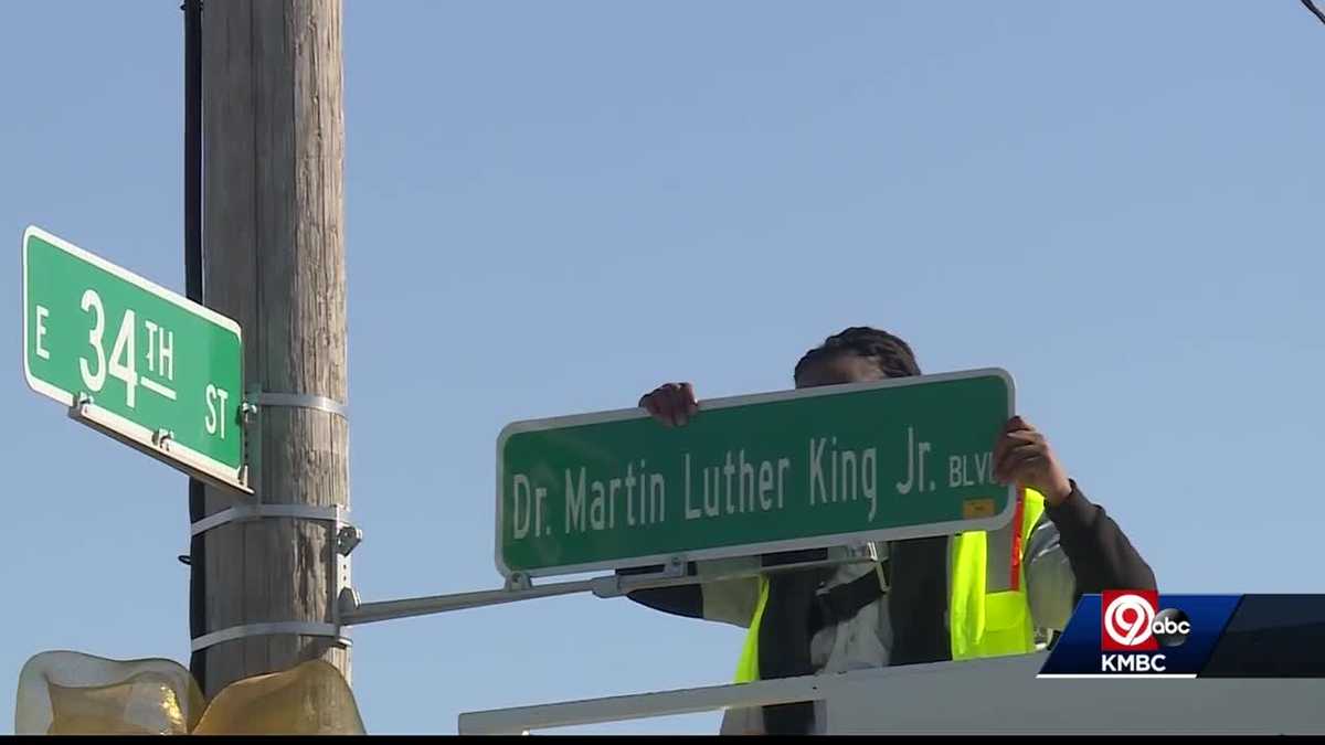 Signs begin going up renaming The Paseo to Dr. Martin Luther King Jr ...