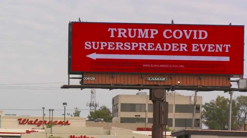 Trump's critics place advertisement on billboard, hire airplane before ...
