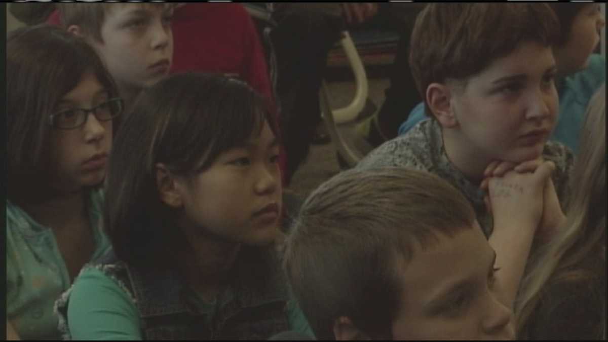 Hall-Dale elementary students have "Weather at Your School" visit