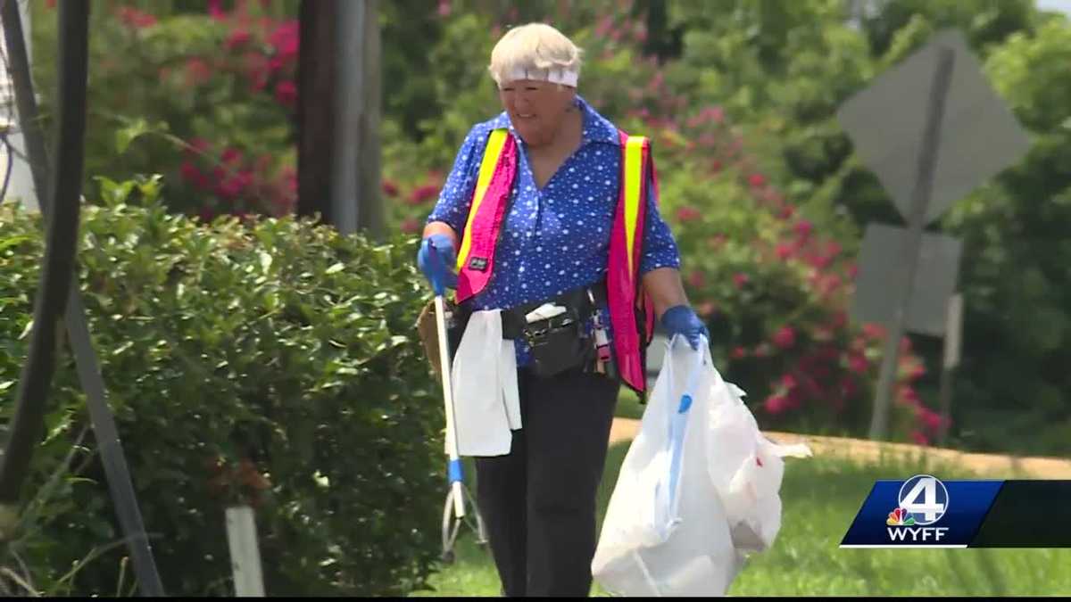 "The Trash Lady" cleans up busy Greenville Highway