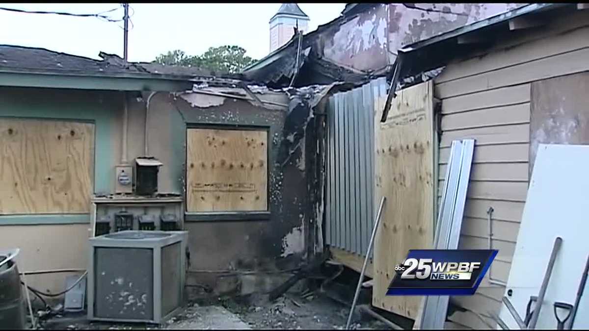 Service held at mosque damaged by fire