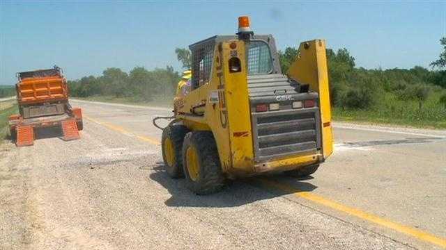 Road crews repair pavement blowups
