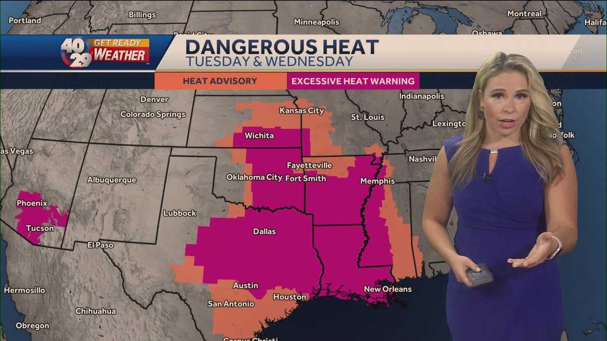 Heat index values between 105-115 ° today