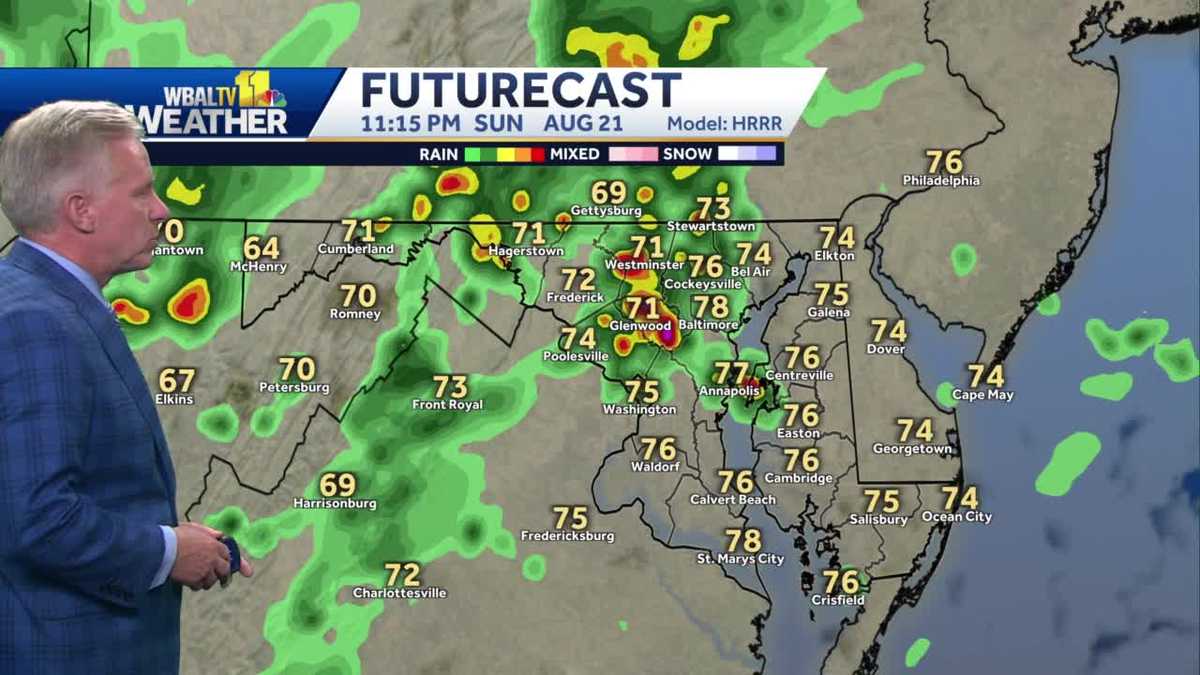 Chances for thunderstorms increase Sunday night