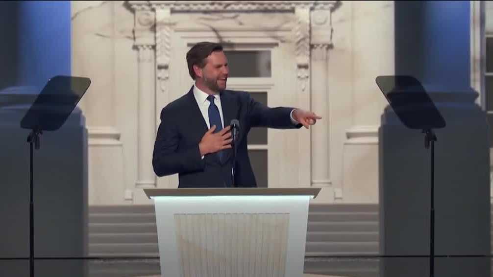 JD Vance speaks at RNC for first time as VP candidate