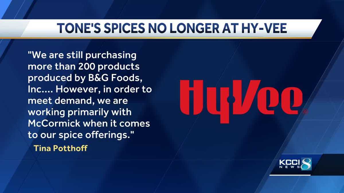 Tone's Spices no longer available at Hy-Vee in Iowa