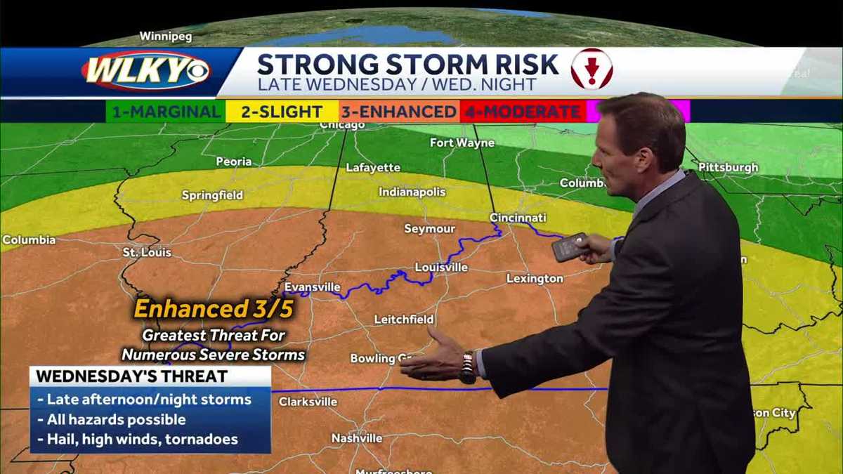 Strong storms possible tonight and later tomorrow