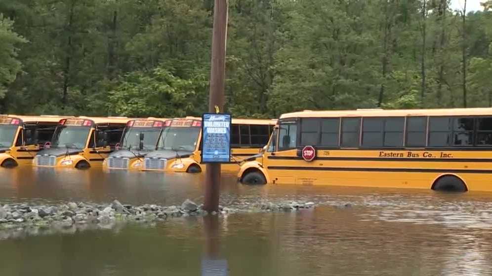 School buses flooded out after Ida's rains