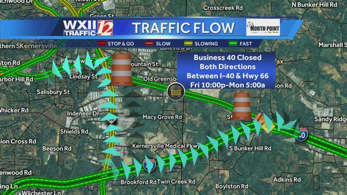 Section of Business Interstate 40 closed