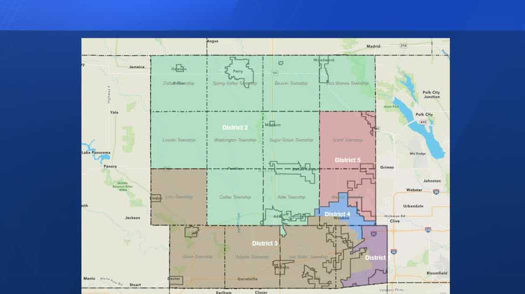 Dallas County, Iowa, elections: New district map approved