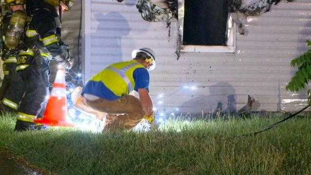 Fire crews deal with sparking power line