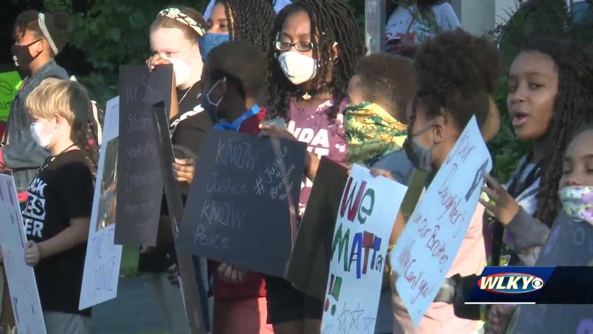 Children take part in 'youth poster protest'