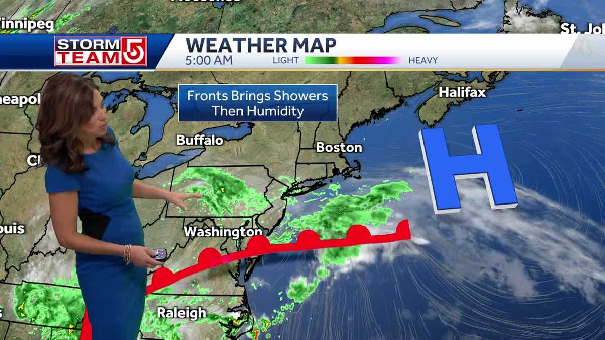 Video: Muggy air, showers move in tonight