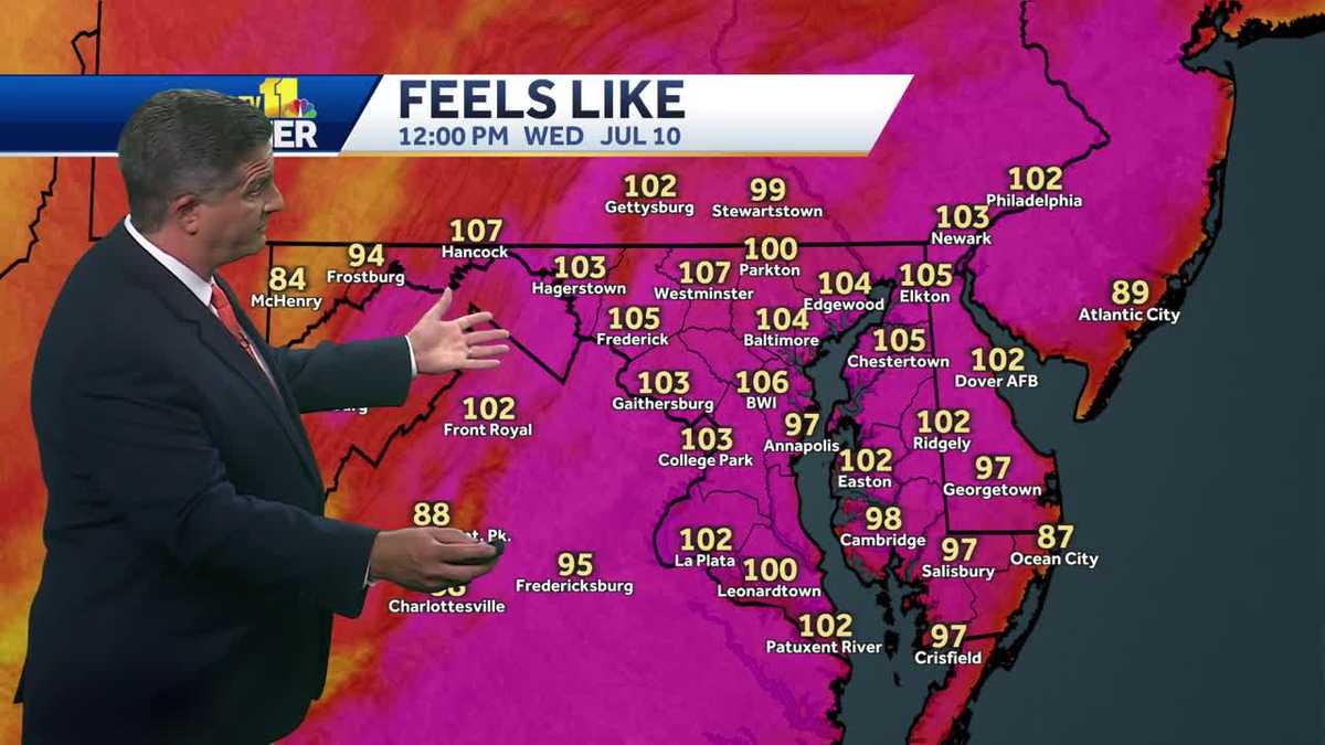 Heat advisory and warning for Wednesday in Maryland