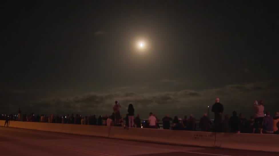 Crowds come from hundreds of miles away to witness SpaceX Crew-2 mission