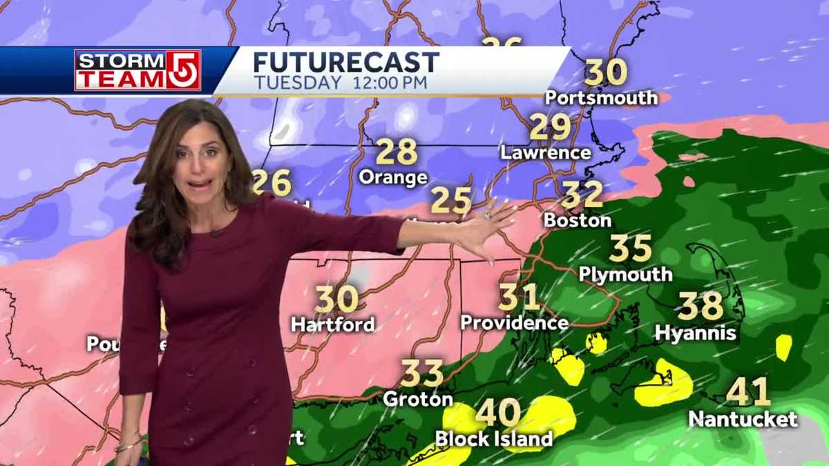 Video: Snow to transition to rain later Tuesday