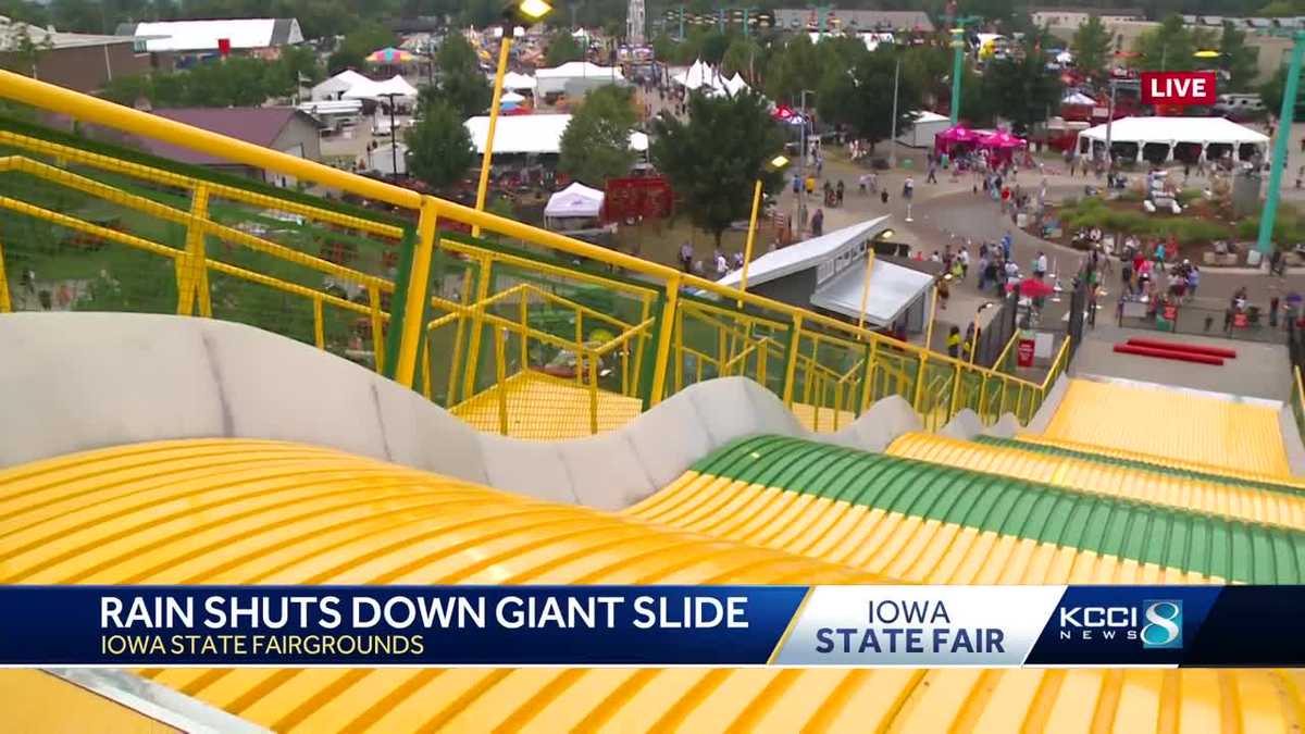 Rain shuts down Giant Slide at the Iowa State Fair
