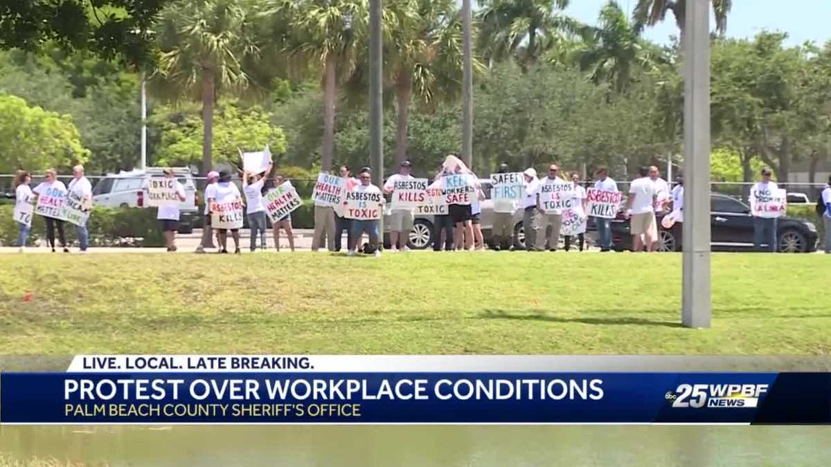 Employee's at PBCSO headquarters protest claiming asbestos health issues