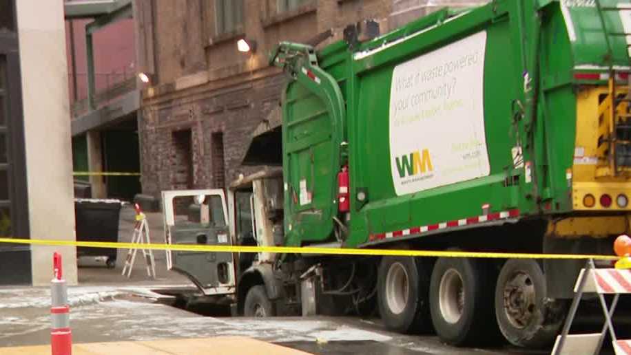 Omaha traffic: Garbage truck crashes into sinkhole