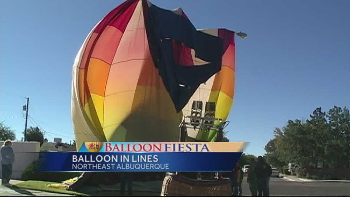 Balloon tangled in power lines