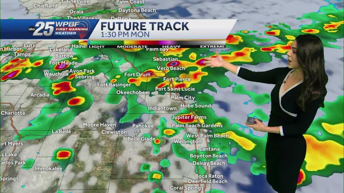 Scattered rain and strong storms moving in Monday