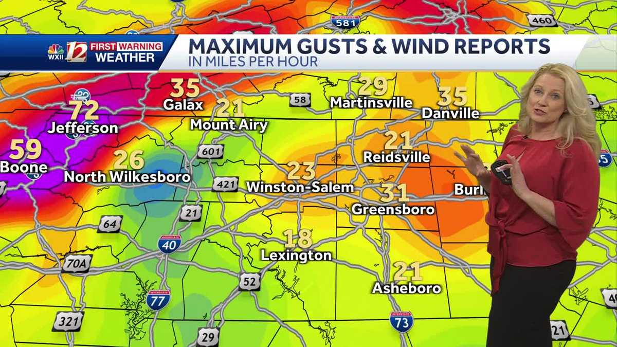 Windy and much warmer today, high fire danger in North Carolina