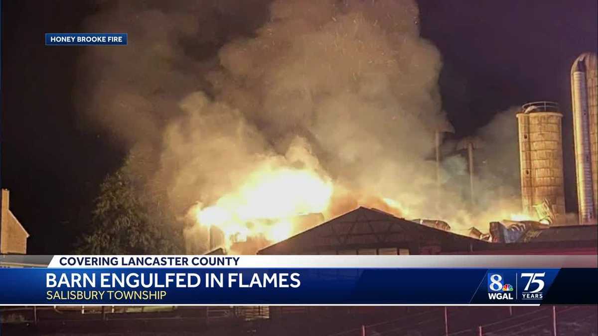 Large dairy barn engulfed in flames goes to 2nd-alarm in Lancaster ...