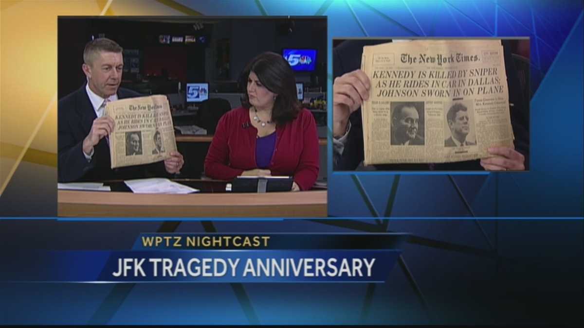 George Mallet brings in Newspaper from Kennedy assassination