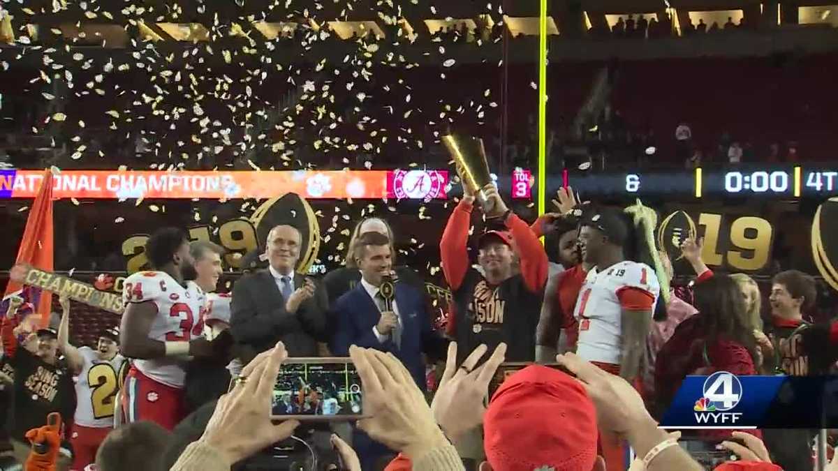 Clemson National Championship Trophy begins Upstate victory tour at WYFF 4