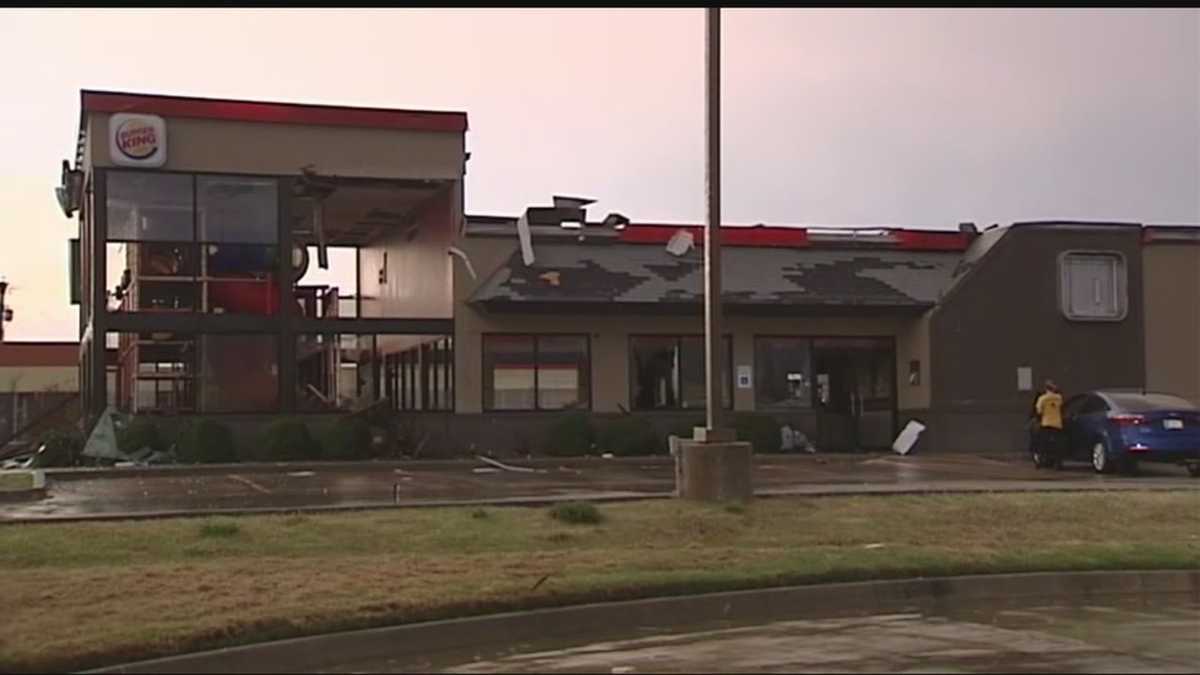Power lines down, debris in road in Moore