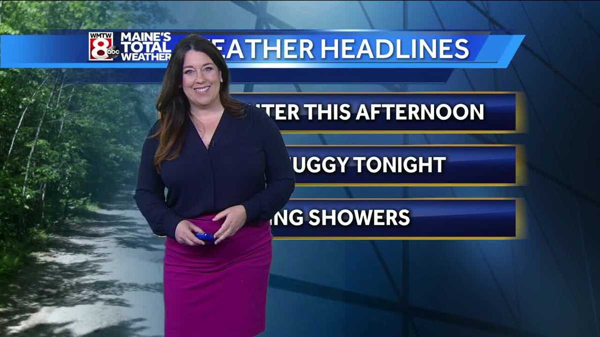 Muggy air moves out, tracking showers