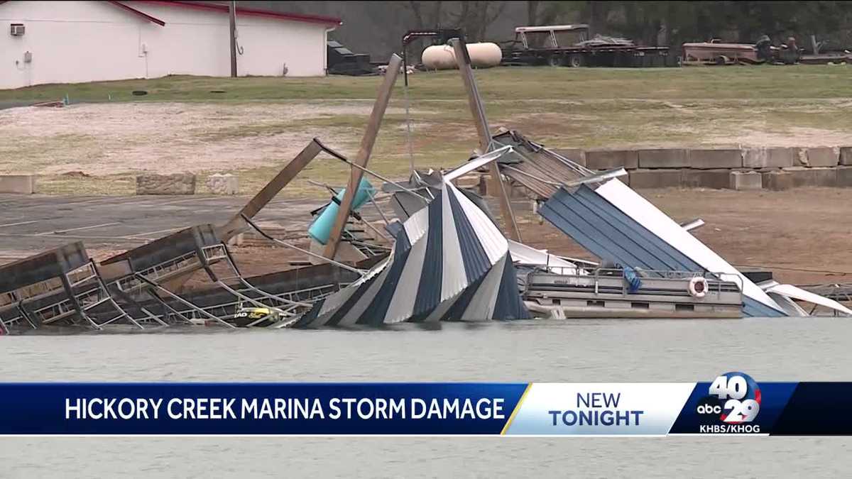 Powerful storm leaves behind destruction at Hickory Creek Marina