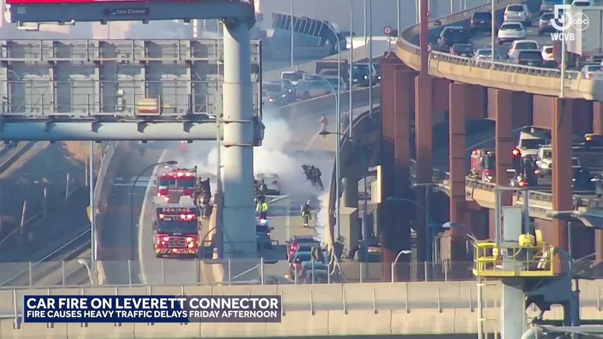 Car fire shuts down Leverett Connector resulting in heavy traffic delays