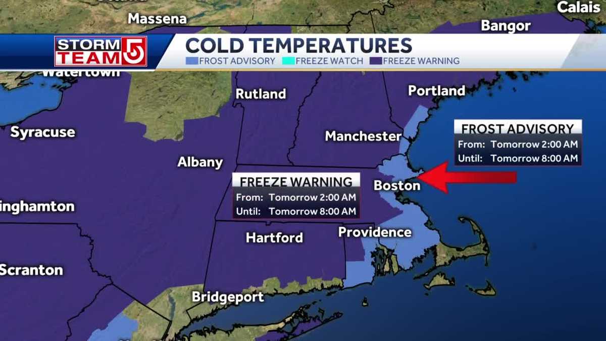 Video: Warnings issued for sub-freezing temperatures overnight