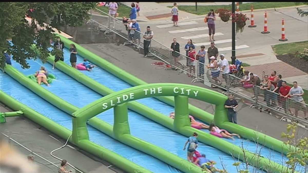 Water slide takes over Papillion street