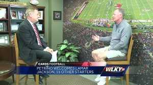 Fred Cowgill talks with Bobby Petrino ahead of ACC Media Day