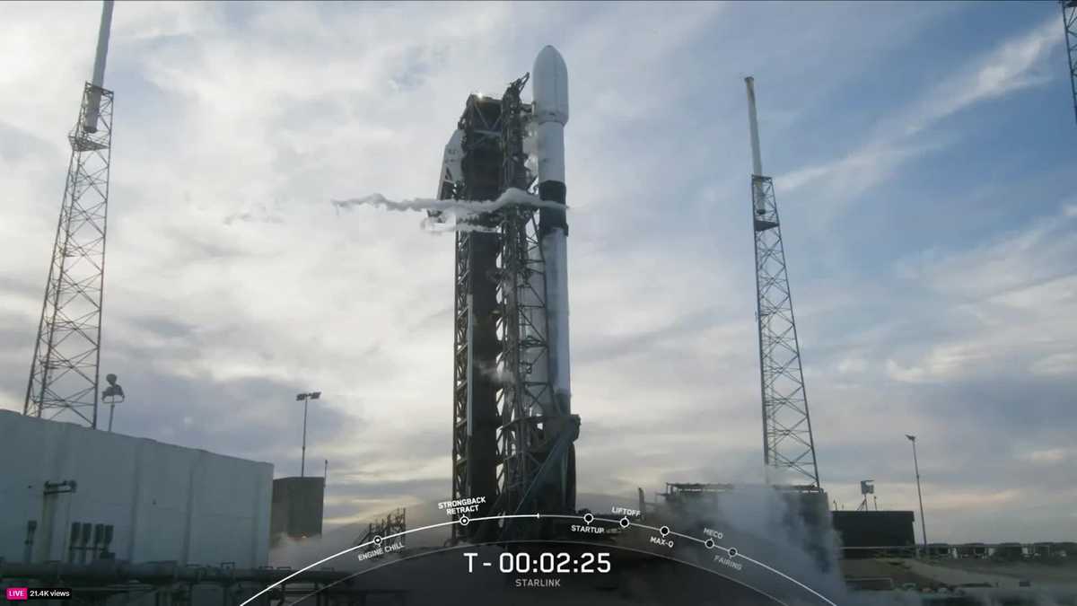 SpaceX launches Falcon 9 rocket carrying Starlink satellites Sunday