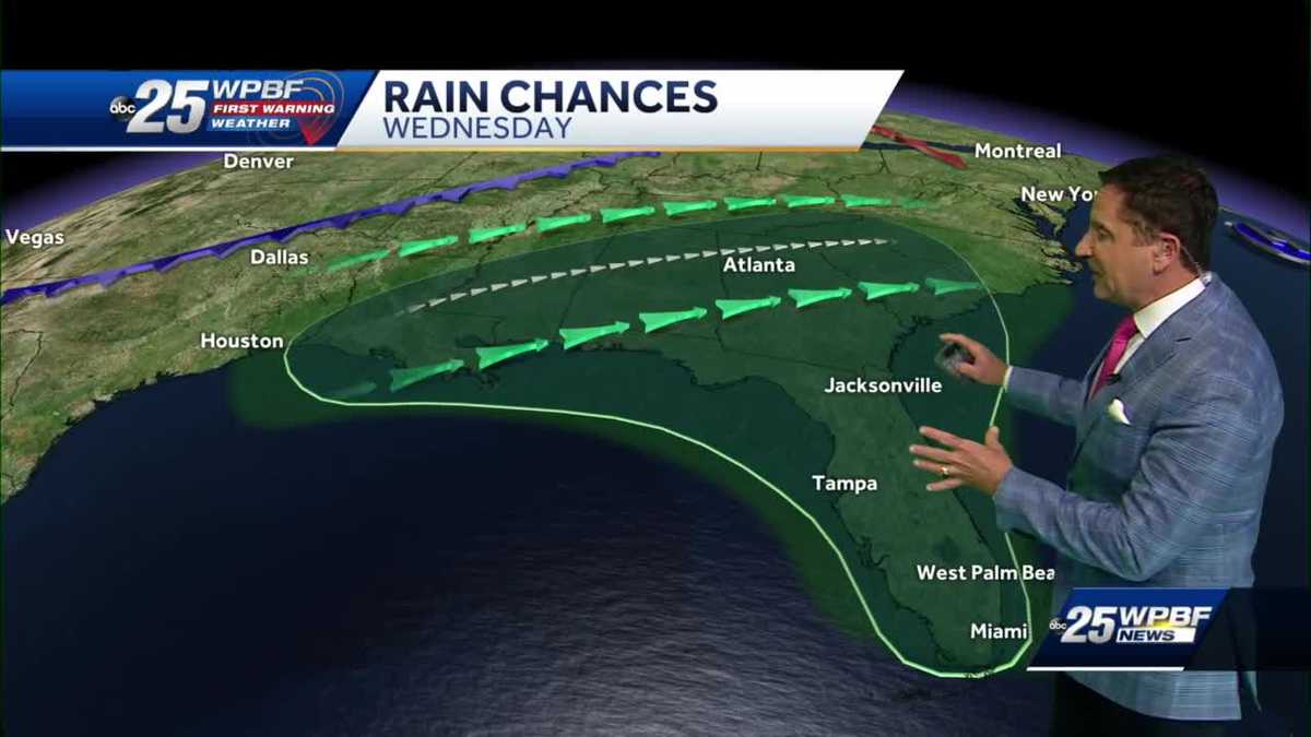 Rain chances go up, cold front coming