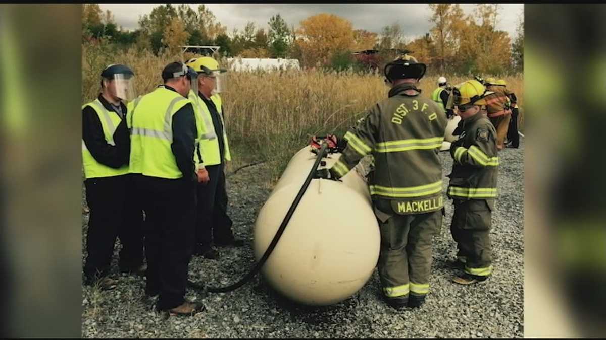 First responders practice propane evacuation drill