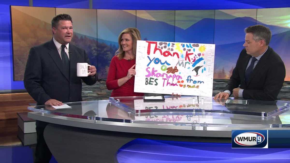 Kevin Skarupa visits Bow Elementary School