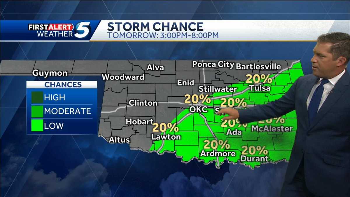 Rain chance returns tomorrow