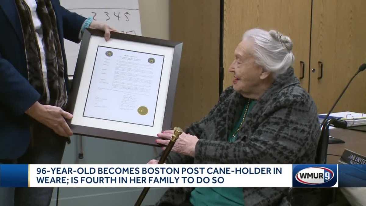 96-year-old becomes Boston Post cane-holder in Weare; is fourth in her ...