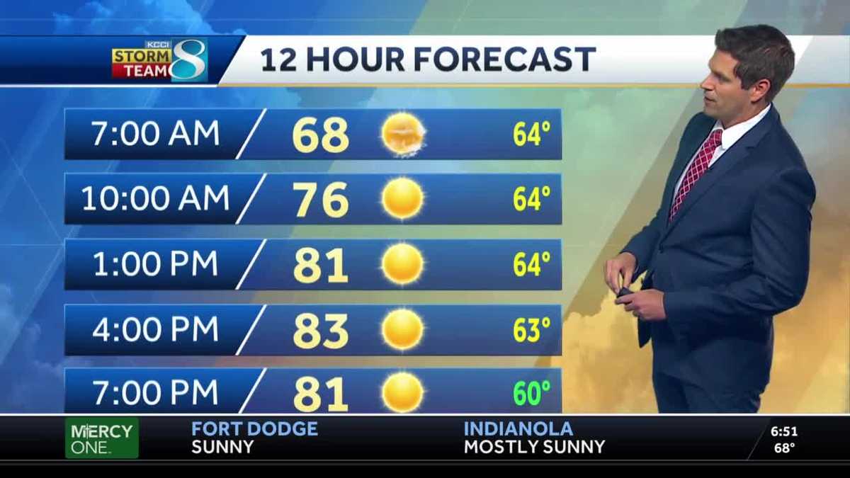 Sunshine and warmer temperatures in your 12-hour forecast