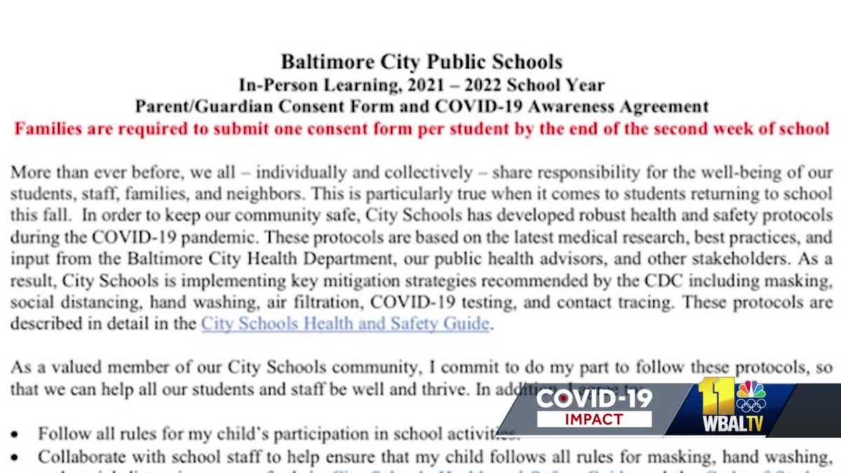 Baltimore Schools urge parents to return students' COVID-19 testing forms