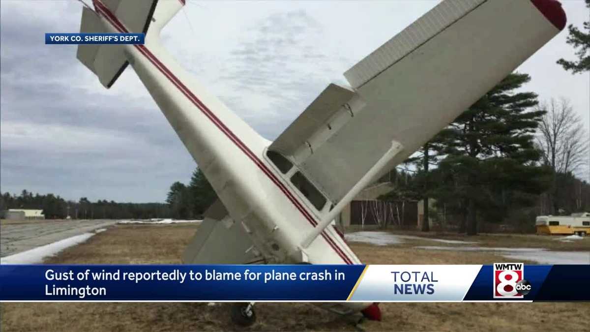 Wind causes plane to crash after landing, officials say